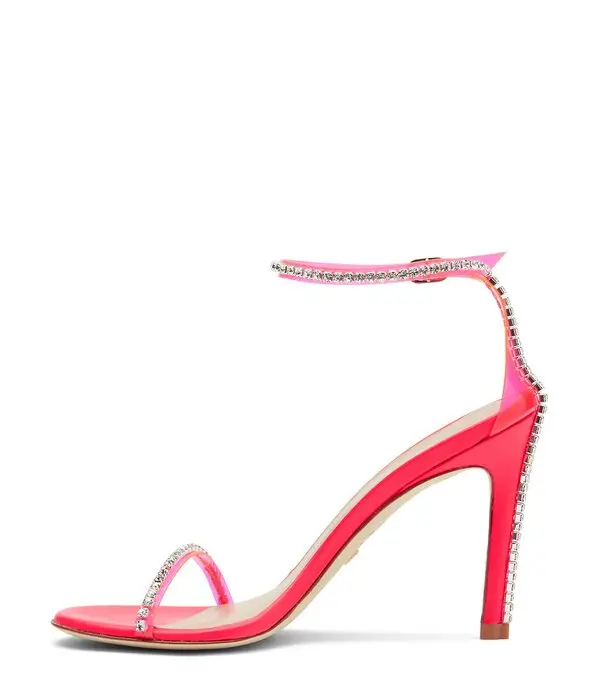 STUART WEITZMAN Embellished 120mm Heel Sandals - Red