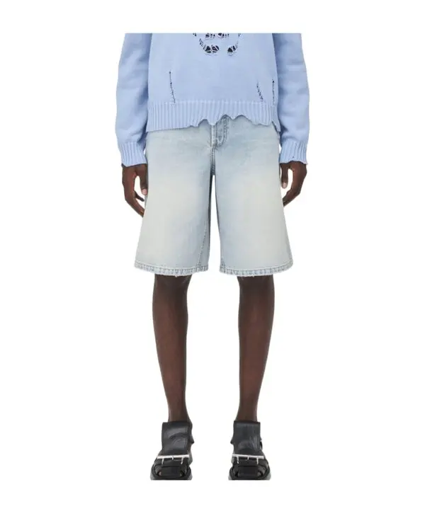 Alexander McQueen Stonewashed Denim Shorts - Washed Blue