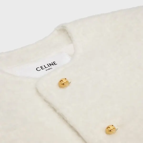 Celine Icone Jacket In Cashmere And Wool - White