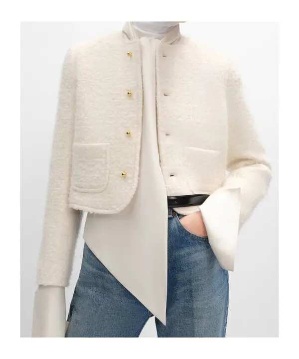 Celine Icone Jacket In Cashmere And Wool - White