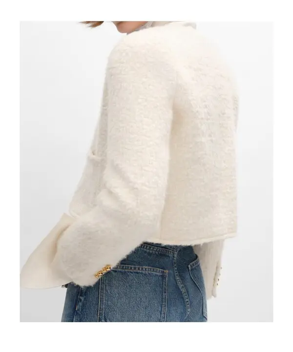 Celine Icone Jacket In Cashmere And Wool - White