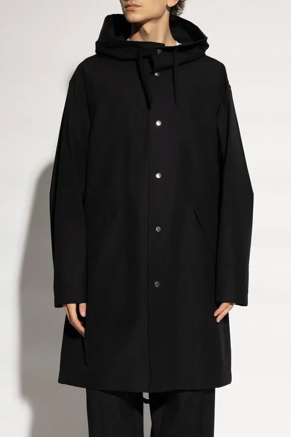 JIL SANDER Logo Hooded Parka - Black