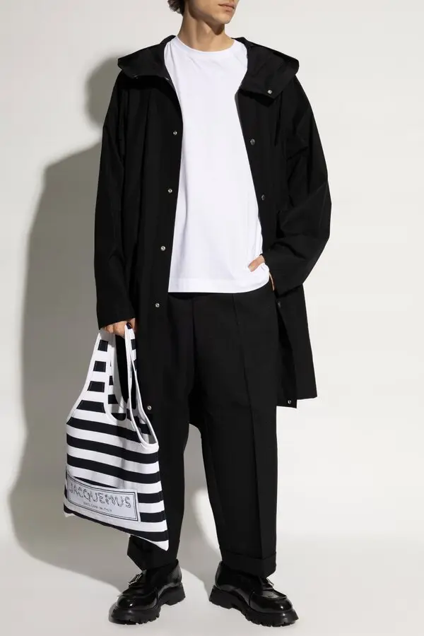 JIL SANDER Logo Hooded Parka - Black