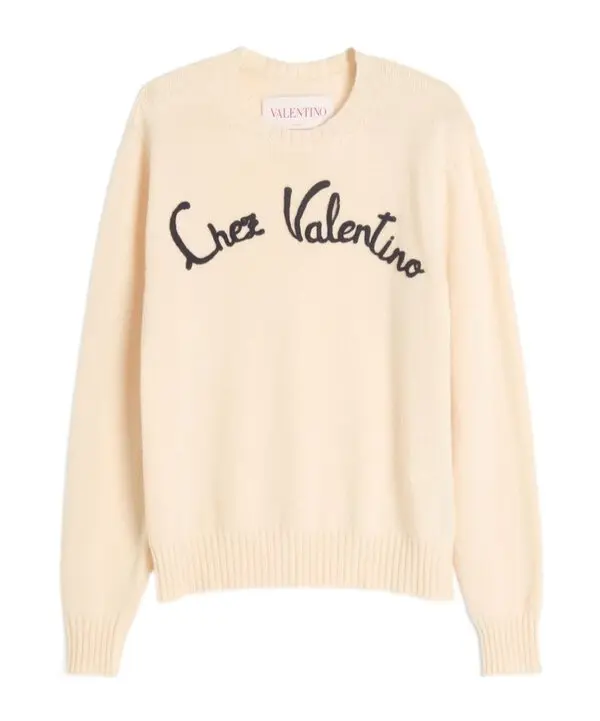 Valentino Garavani Chez Embroidered Crewneck Jumper - Nude