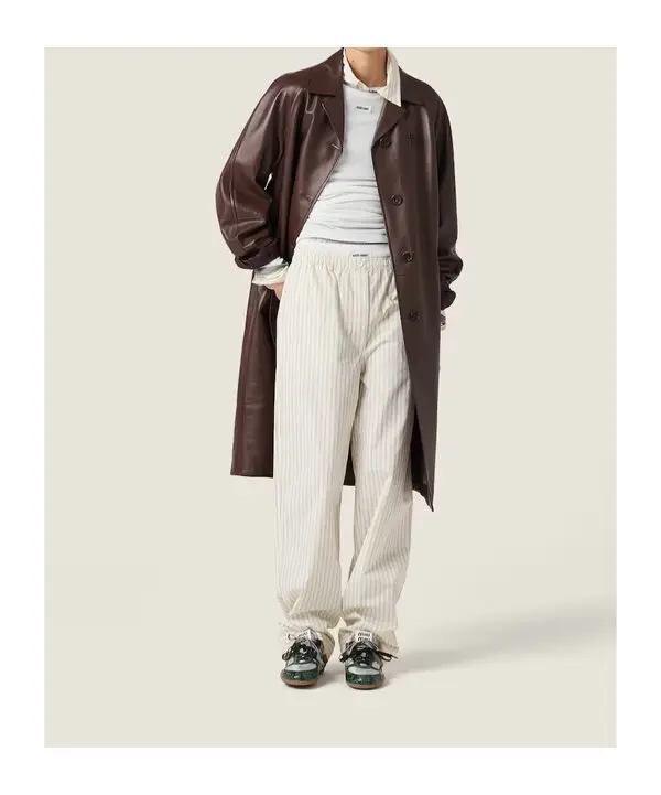 Miu Miu Striped Straight Leg Pants - No