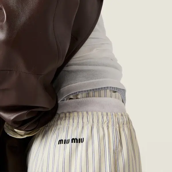 Miu Miu Striped Straight Leg Pants - No