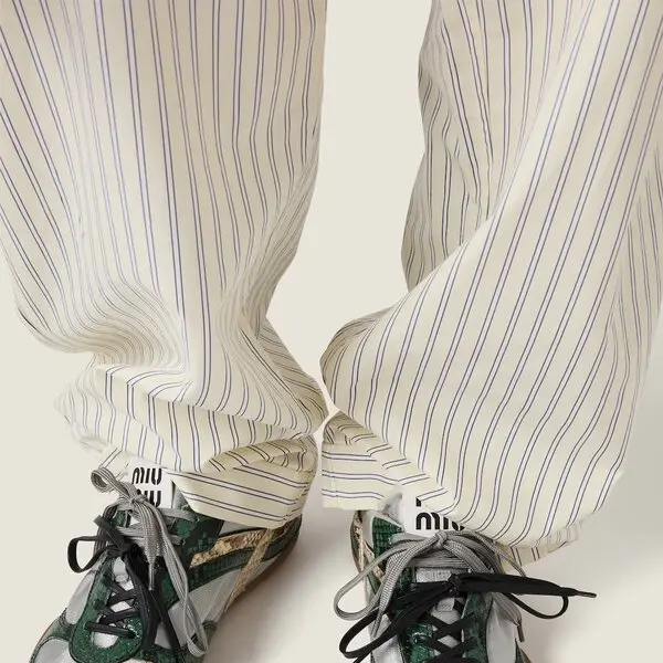 Miu Miu Striped Straight Leg Pants - No