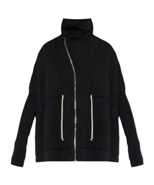 Rick Owens Oversized Zipped Sweatshirt - Black