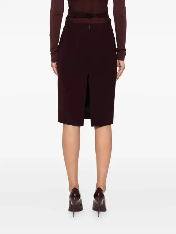 MUGLER Buckled Pencil Skirt - Black