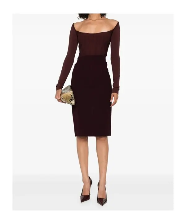 MUGLER Buckled Pencil Skirt - Black
