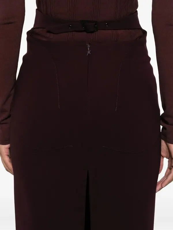 MUGLER Buckled Pencil Skirt - Black