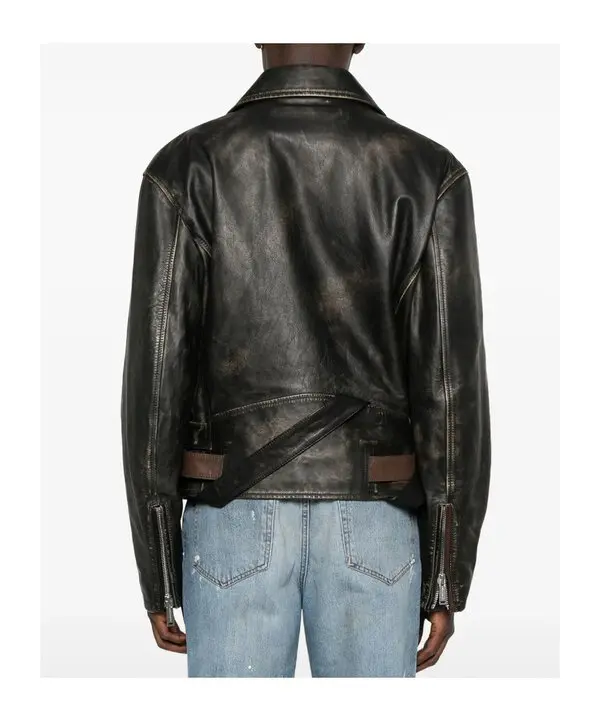 Dsquared2 Zip-up Belted Biker Jacket