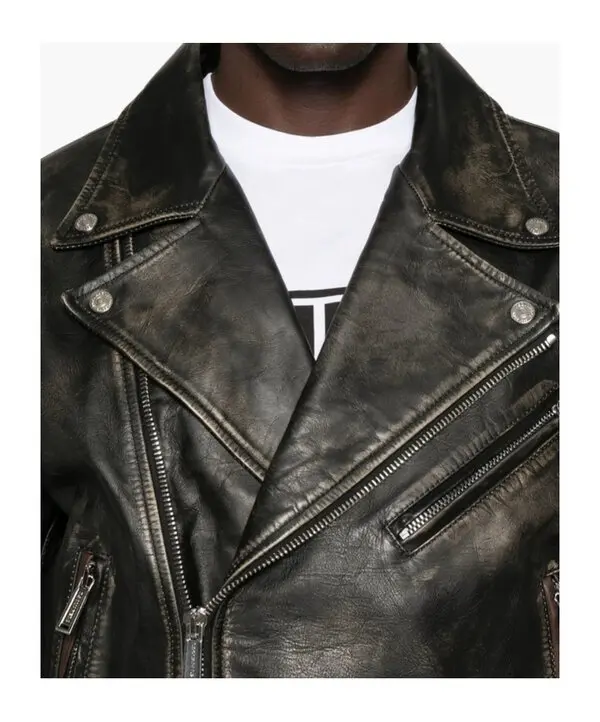 Dsquared2 Zip-up Belted Biker Jacket