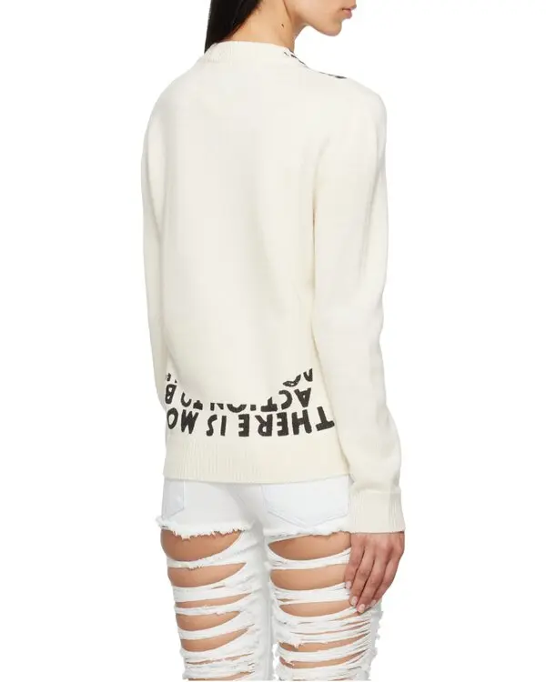 MAISON MARGIELA Lettering-print V-neck Wool Sweater