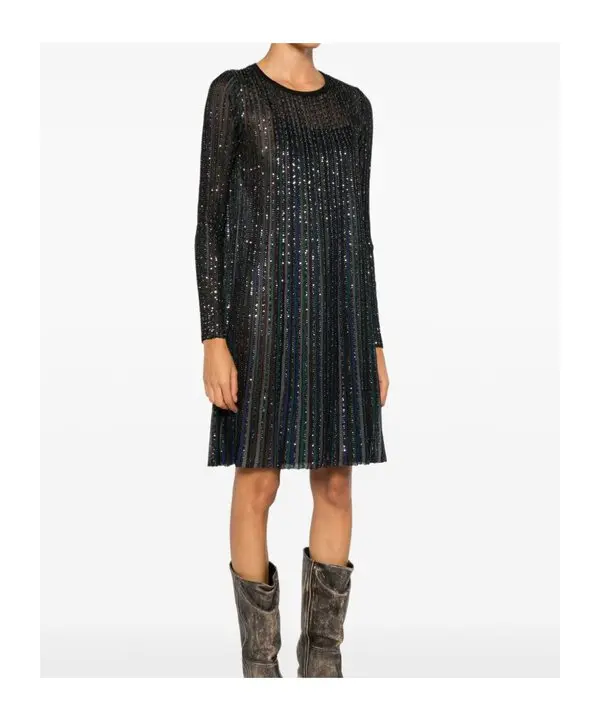 Missoni Lurex Long-sleeved Short Dress
