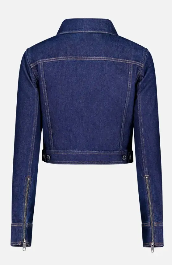 Veronica Beard Fitted Long Sleeve Denim Jacket - Blue