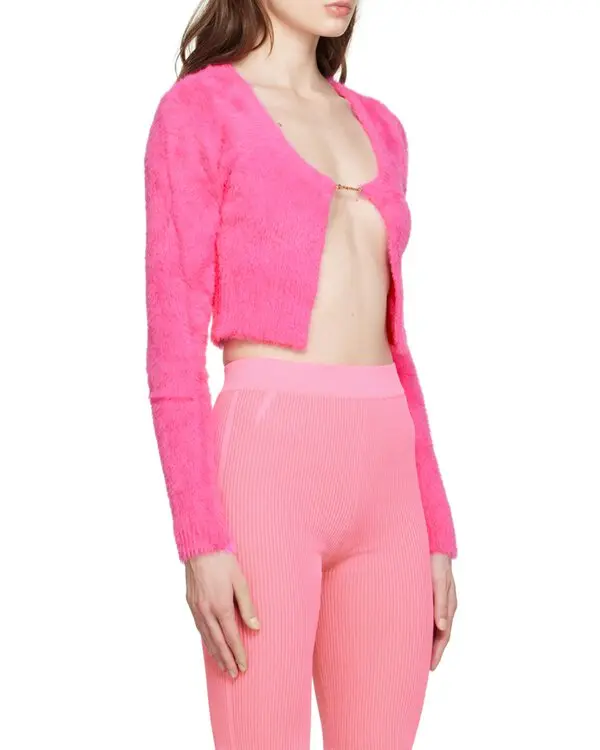 Jacquemus La Maille Cropped Knitted Cardigan