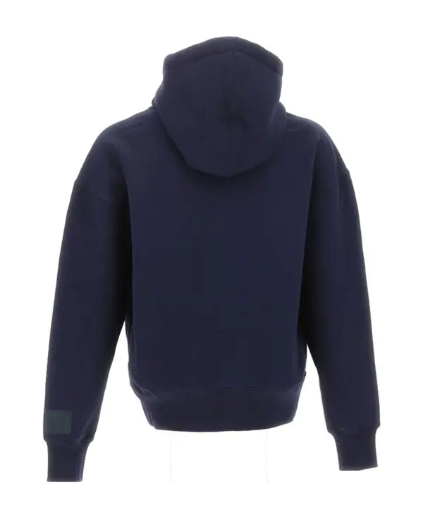 AMI Paris Long-sleeved Drawstring Hoodie - Blue