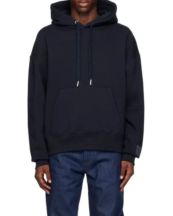 AMI Paris Long-sleeved Drawstring Hoodie - Blue