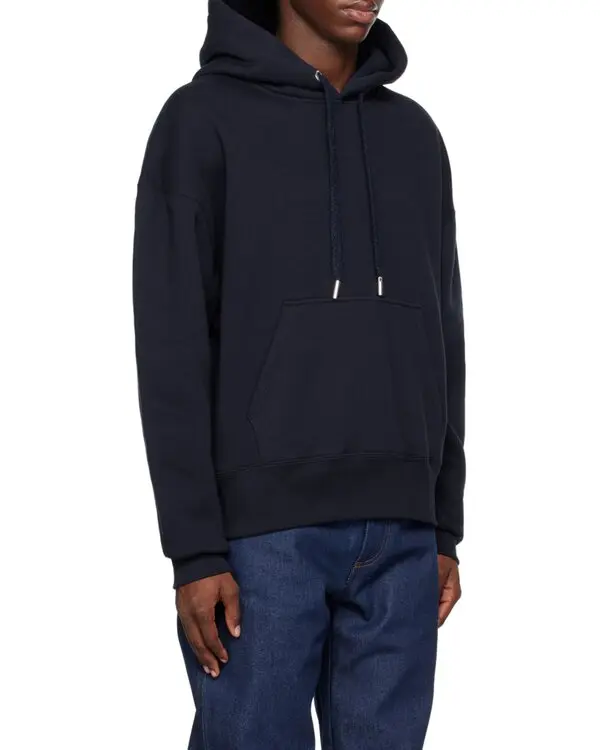 AMI Paris Long-sleeved Drawstring Hoodie - Blue