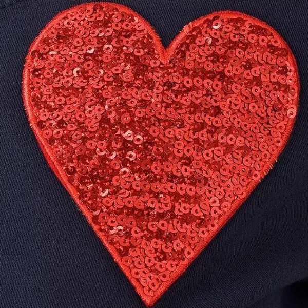 Moschino Long Sleeve Dress With Logo And Heart Appliqu