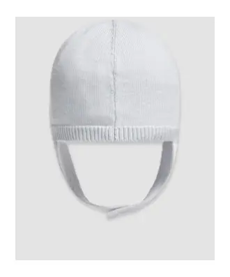 Moncler Wool Beanie With Earflaps And Jacquard Logo - Light Blue