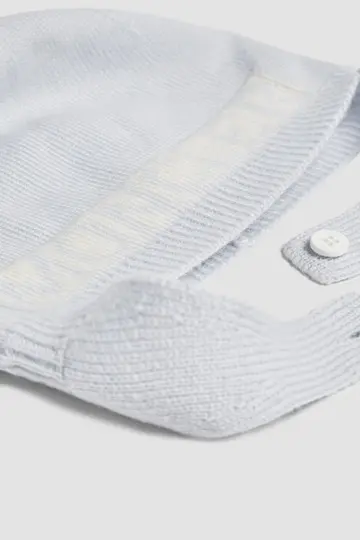 Moncler Wool Beanie With Earflaps And Jacquard Logo - Light Blue