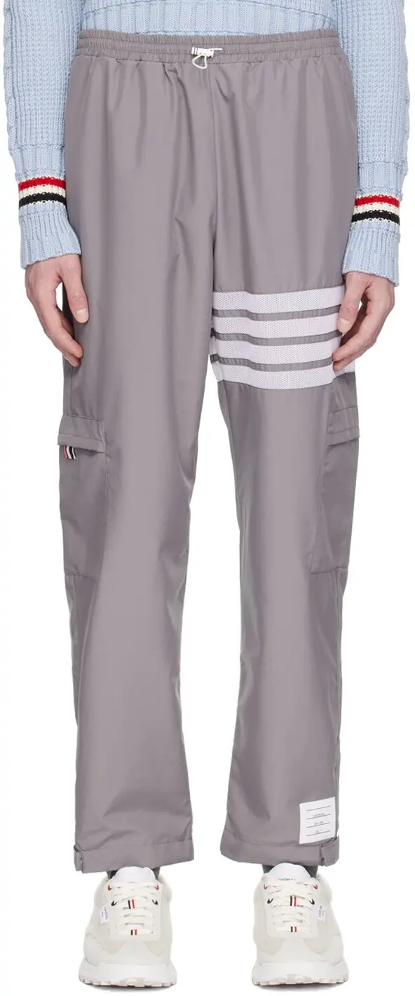 Thom Browne High Waist 4-bar Striped Track Pants