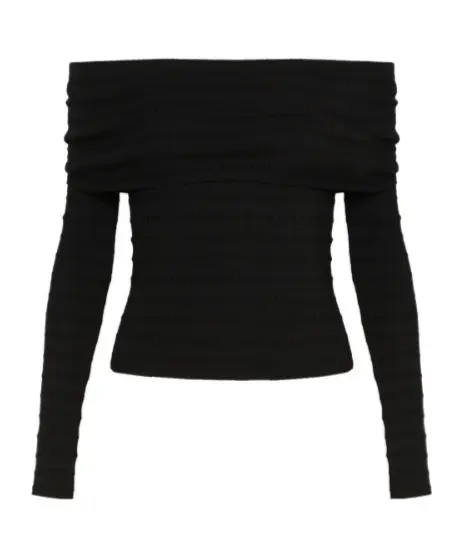 Marella Viscose Blend Cowl Neck Off-the-shoulder Sweater - Black