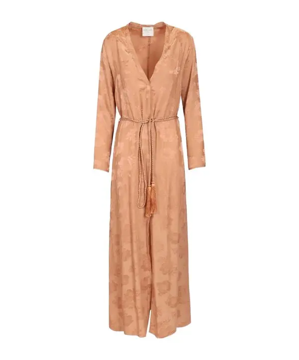 FORTE_FORTE Bouquet Jacquard Belted Dress - Beige