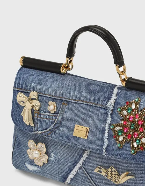 Dolce & Gabbana Embellished Denim Tote Bag - Multicolor