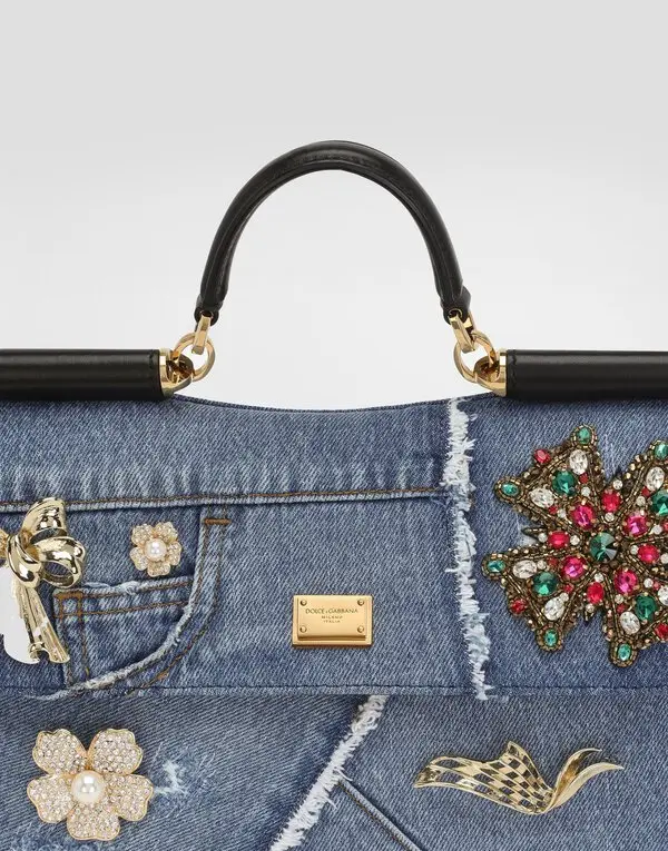 Dolce & Gabbana Embellished Denim Tote Bag - Multicolor