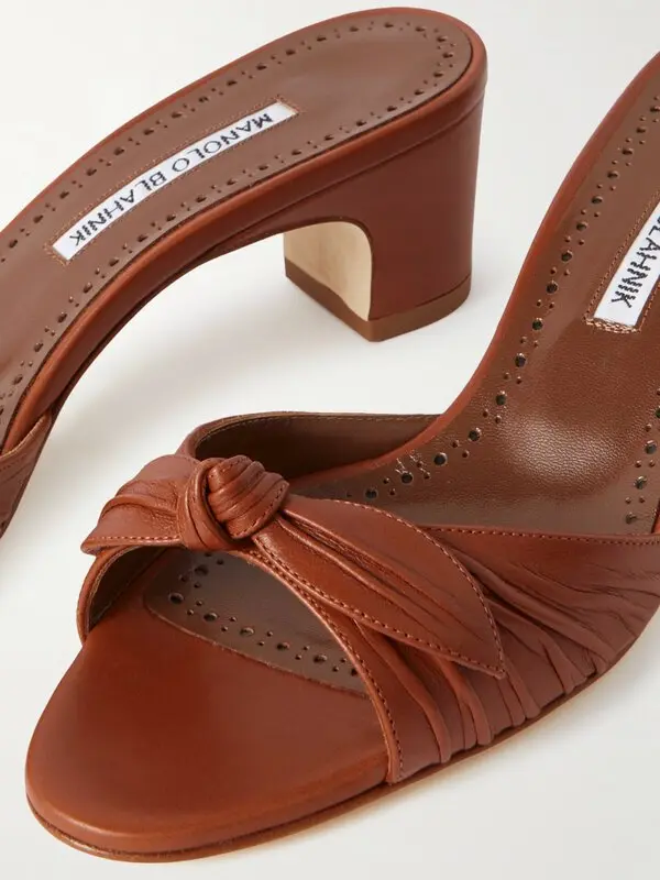 Manolo Blahnik Lolloso Pleated High-heeled Sandals