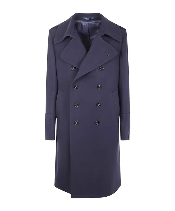 Tagliatore Long-sleeved Double-breasted Coat - Blue