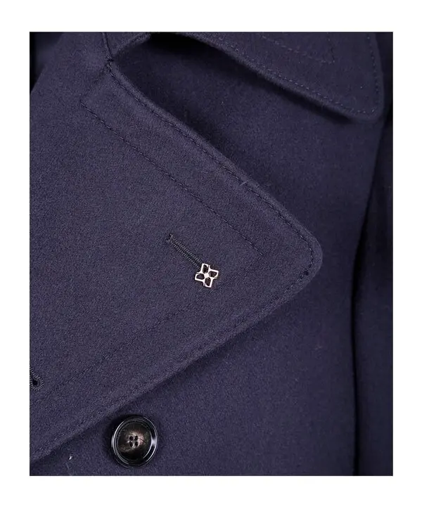 Tagliatore Long-sleeved Double-breasted Coat - Blue