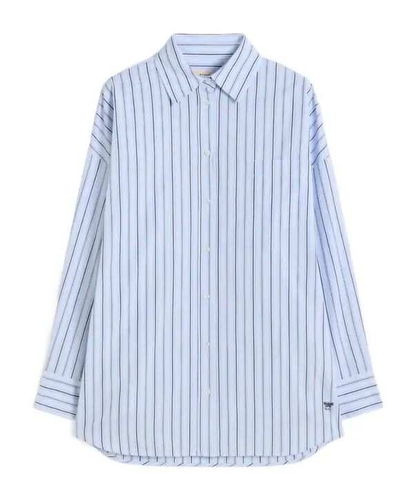 Max Mara Striped Cotton Shirt - Light Blue