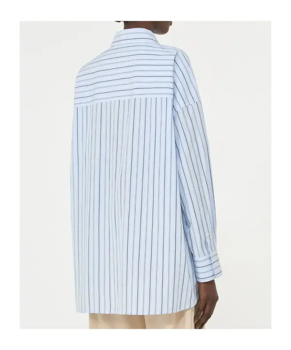 Max Mara Striped Cotton Shirt - Light Blue