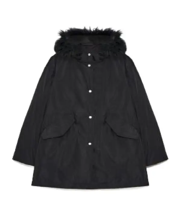 JIL SANDER Faux-fur Padded Jacket - Black