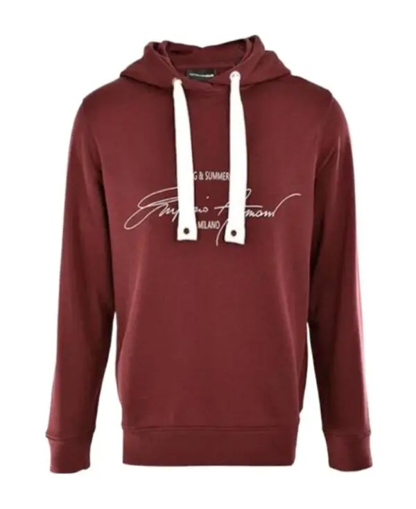 Emporio Armani Logo Hooded Sweater - Red