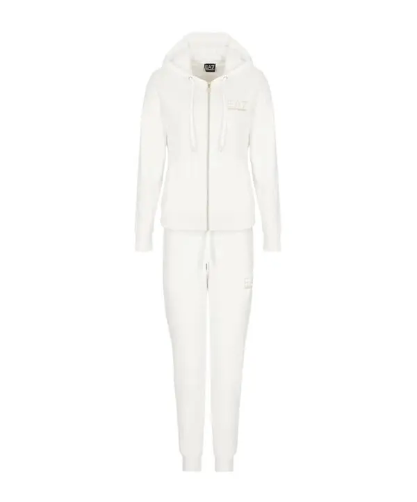 EA7 Hooded Tracksuit With Micro Stud Embellishments - White