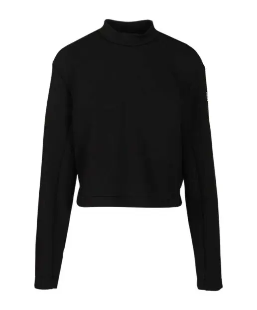 Moncler Crewneck Sweatshirt With Stand-up Collar - Black