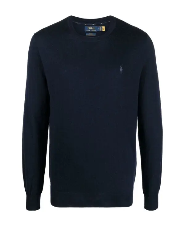 Polo Ralph Lauren Crewneck Jumper With Embroidered Pony - Black