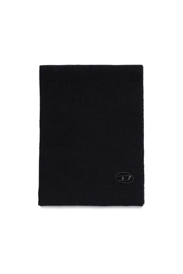 DIESEL® K-coder Logo Embroidered Ribbed Scarf