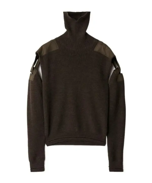 Burberry Detachable-sleeve Roll-neck Knitted Jumper - Black