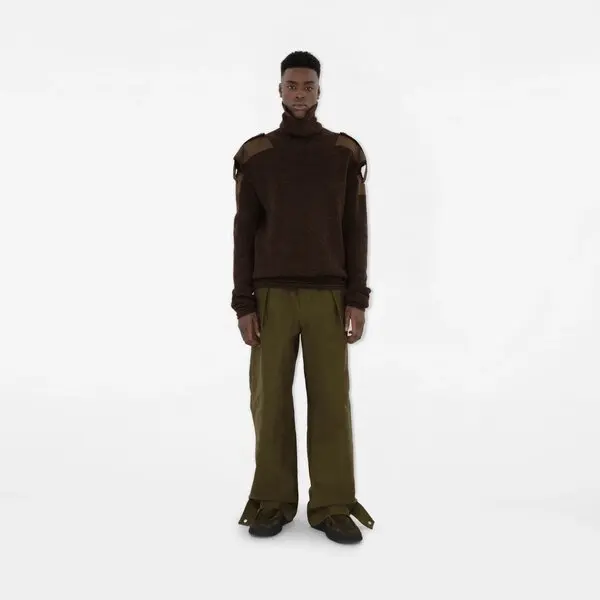Burberry Detachable-sleeve Roll-neck Knitted Jumper - Black