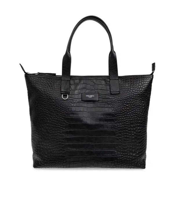 Dolce & Gabbana Embossed Logo Tote Bag - Black