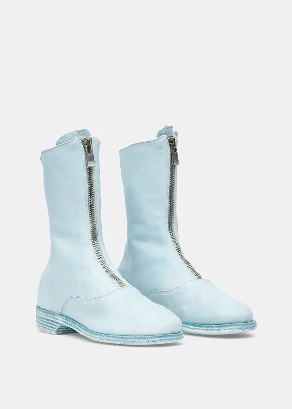 Guidi Zip-up Round Toe Boots - Blue