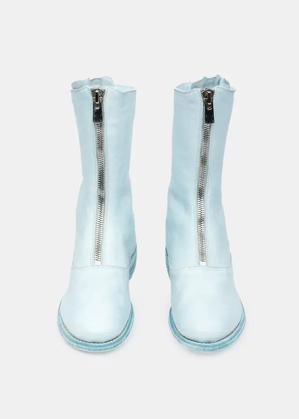 Guidi Zip-up Round Toe Boots - Blue