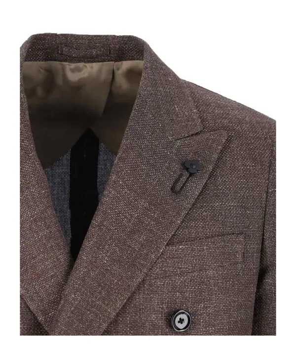 LARDINI Double-breasted Blazer - Black