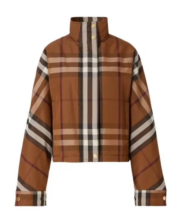 Burberry Check Pattern Zip-up Jacket